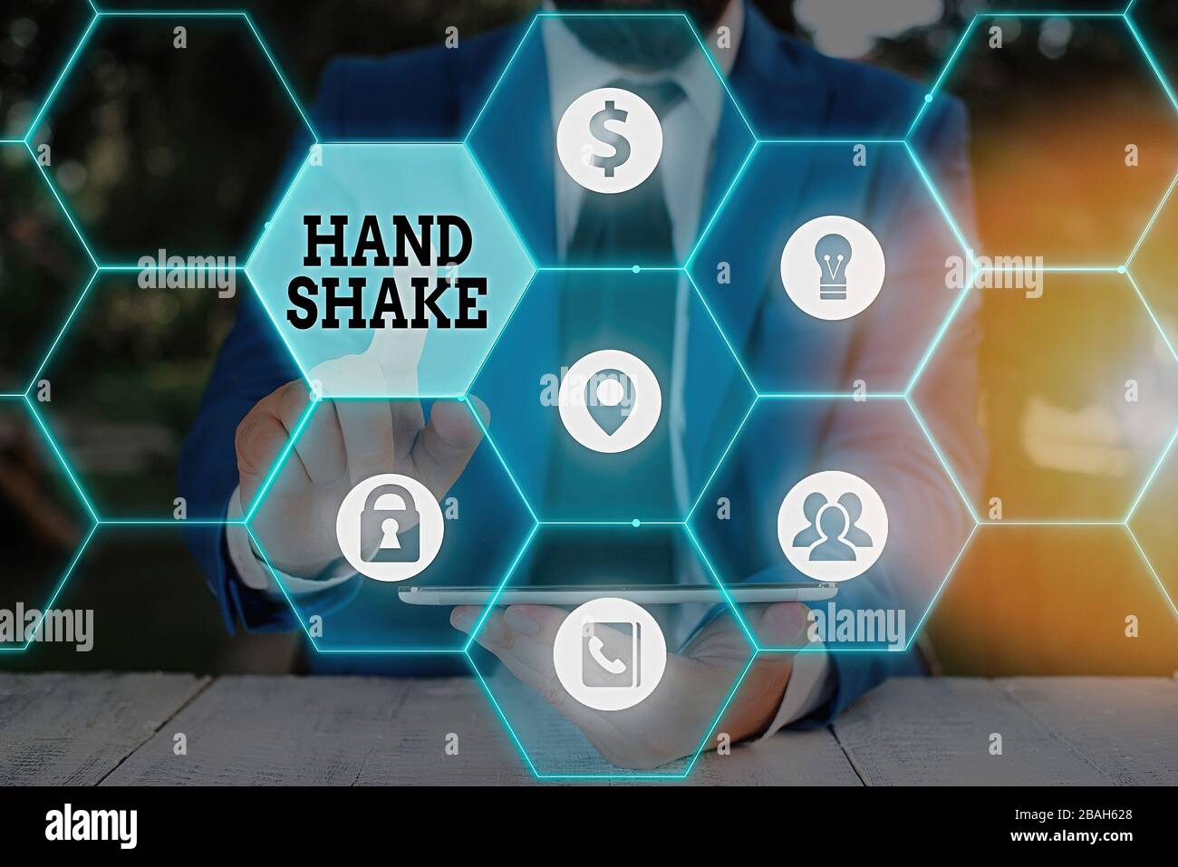 Handwriting text writing Hand Shake. Conceptual photo an act showing ...