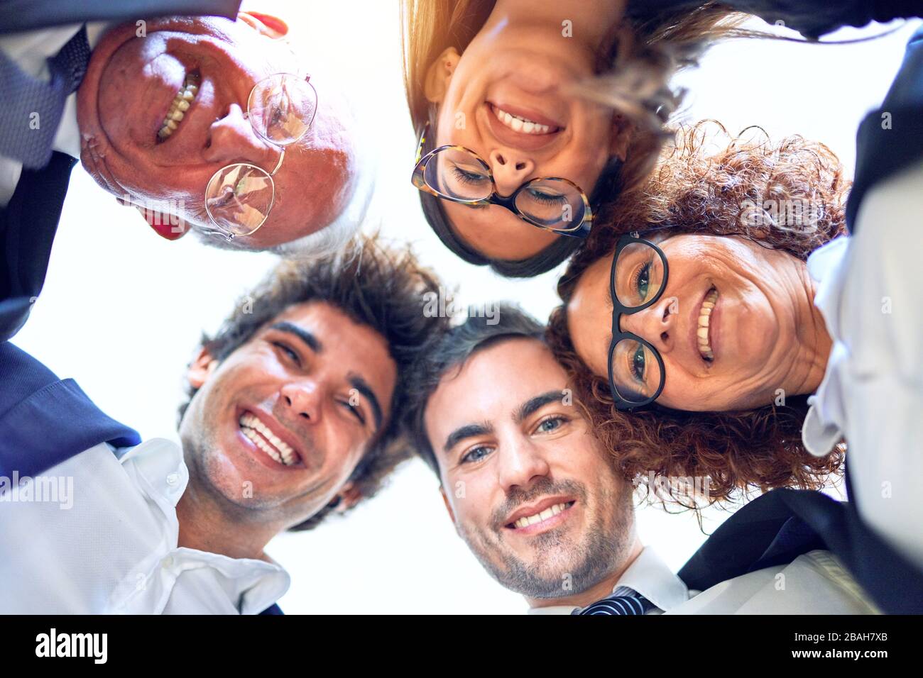 Group of business workers smiling happy and confident. Standing with ...