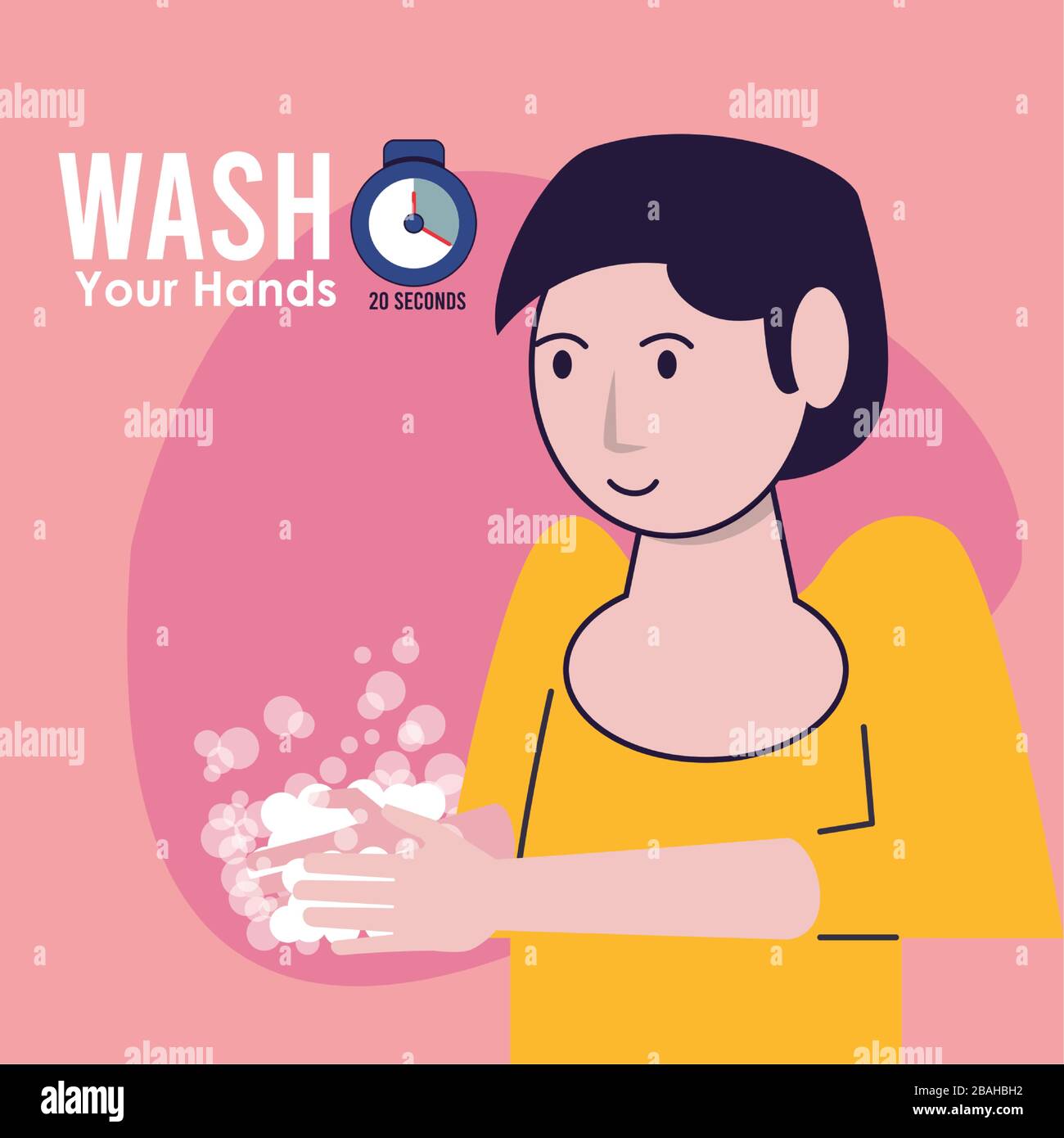 wash your hands campaign poster with woman Stock Vector Image & Art - Alamy
