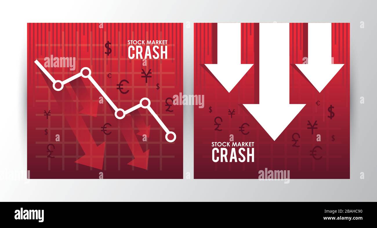 stock market crash with arrows down Stock Vector Image & Art - Alamy