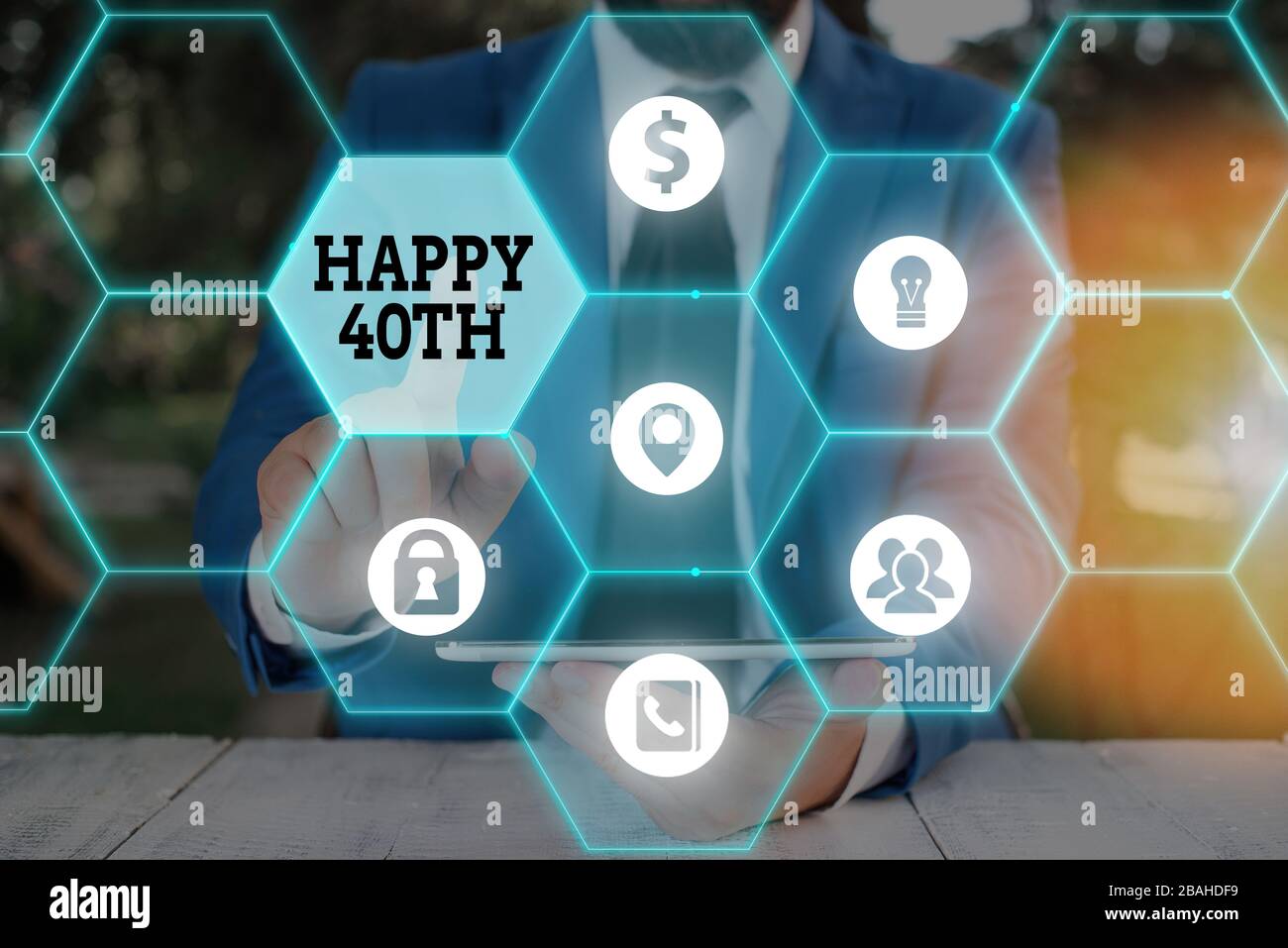 Handwriting text writing Happy 40Th. Conceptual photo a joyful occasion ...