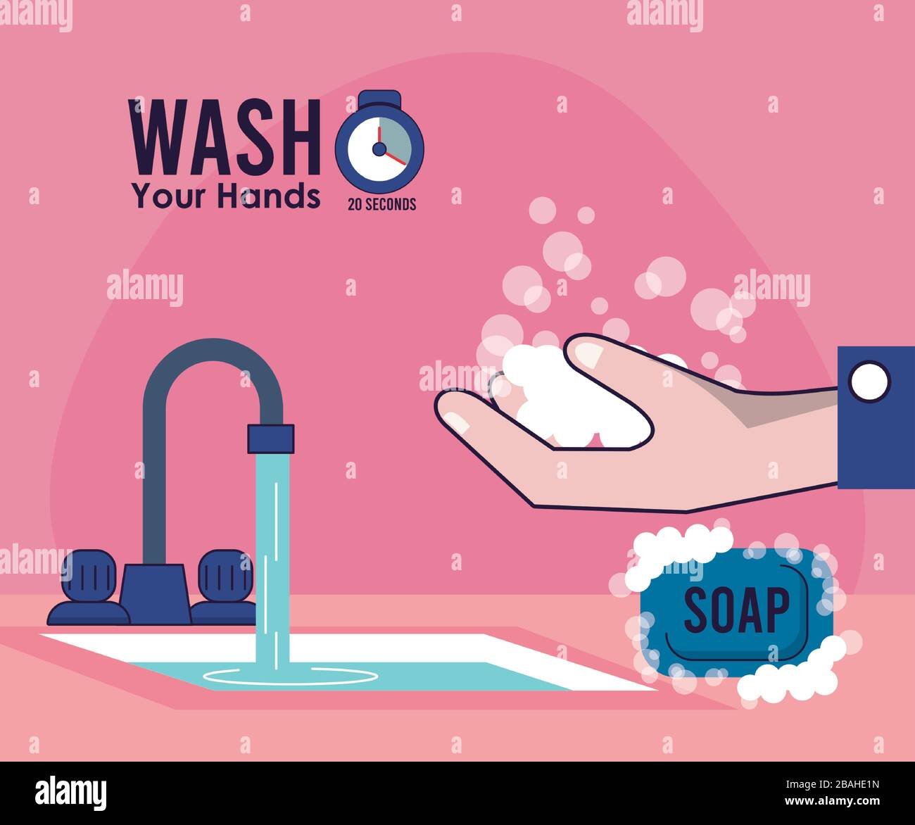 wash your hands campaign poster with water tap Stock Vector Image & Art ...