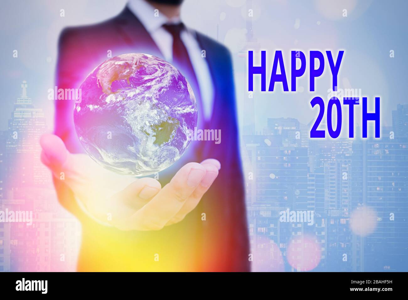 Conceptual hand writing showing Happy 20Th. Concept meaning a joyful ...