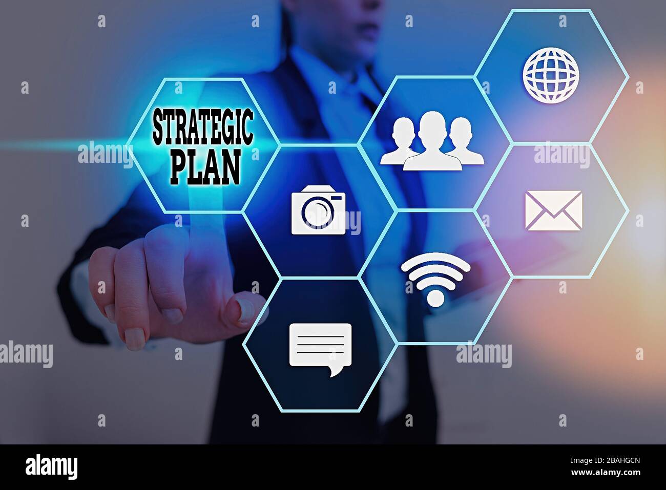 Writing note showing Strategic Plan. Business concept for a systematic ...