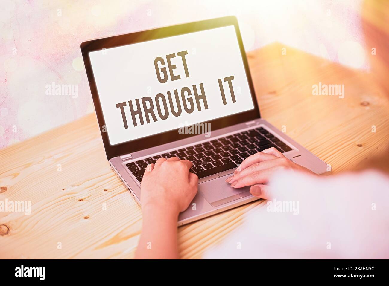 Writing note showing Get Through It. Business concept for enourage ...