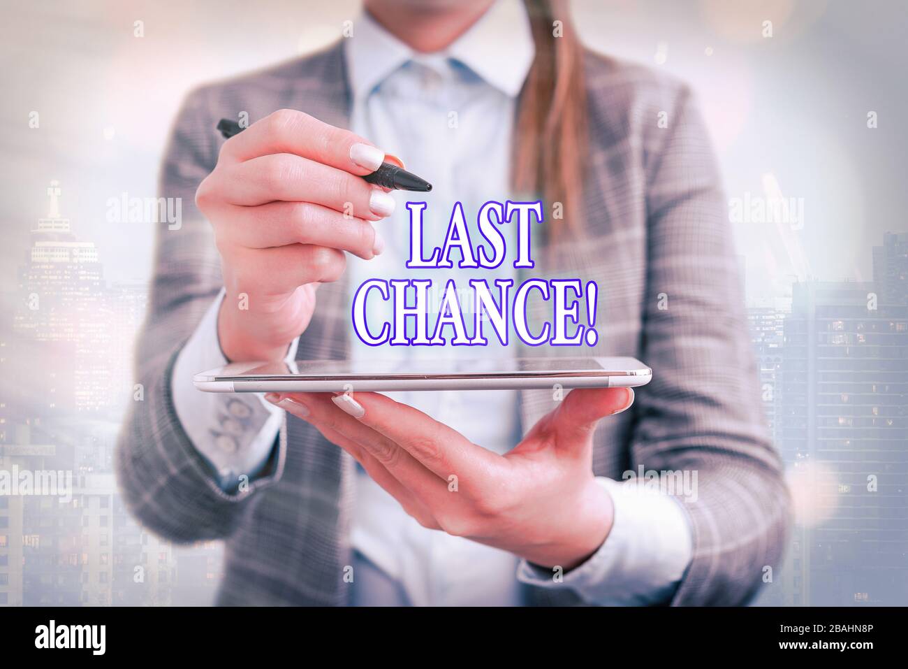 Text sign showing Last Chance. Business photo text final opportunity to ...