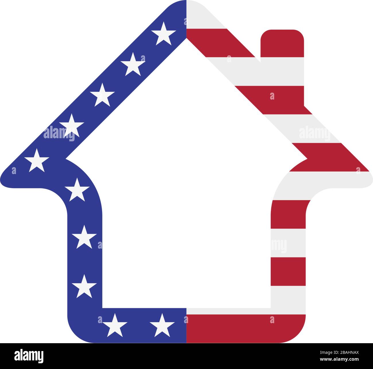 USA real estate company emblem idea. Stars and stripes house. American ...