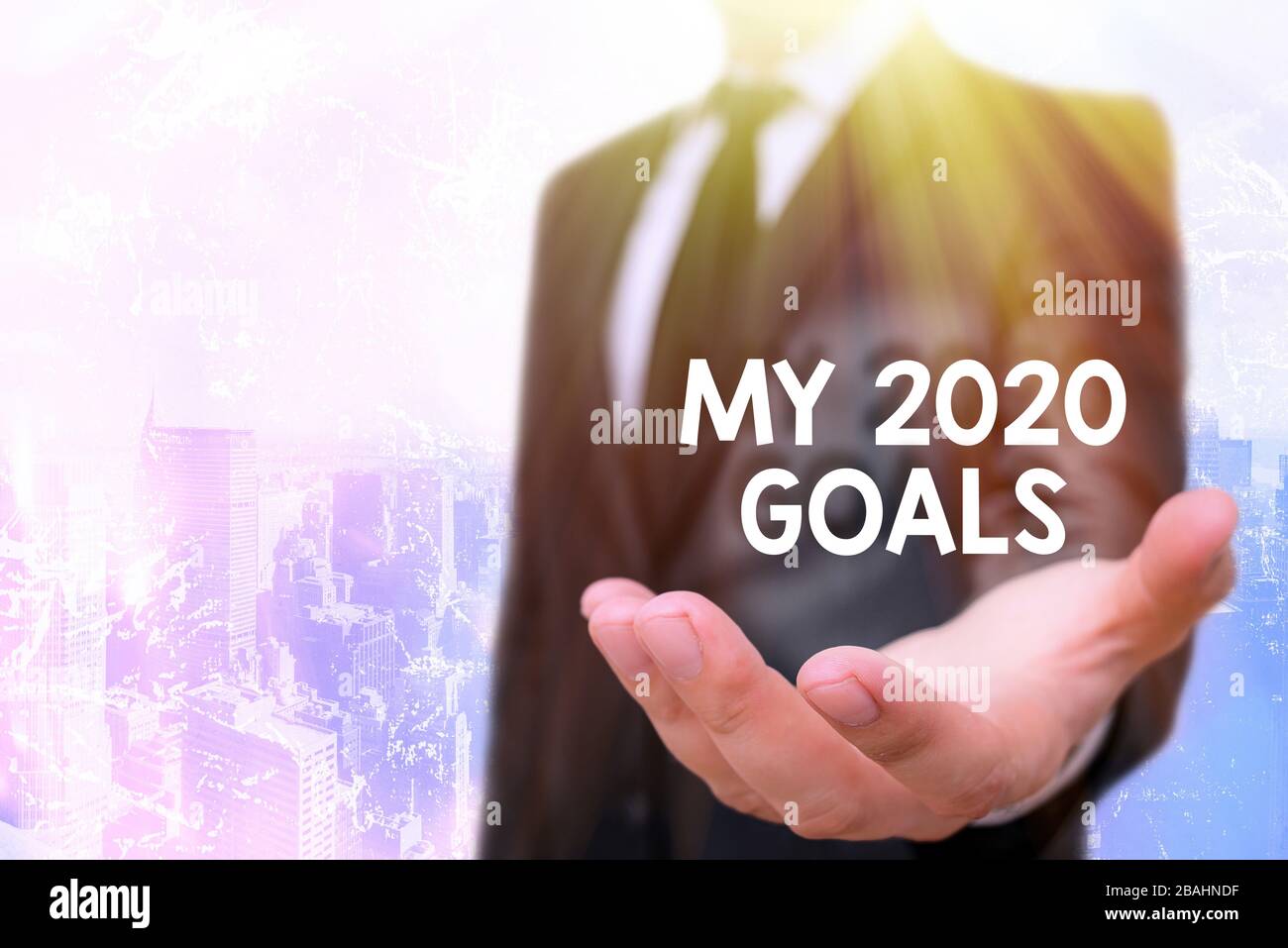 Conceptual hand writing showing My 2020 Goals. Concept meaning setting ...