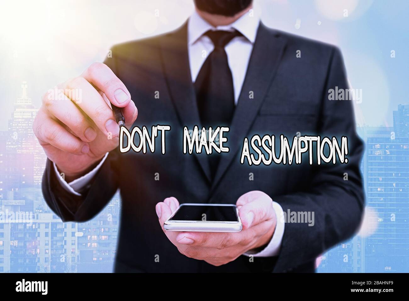 Handwriting text Dont Make Assumption. Conceptual photo something that ...