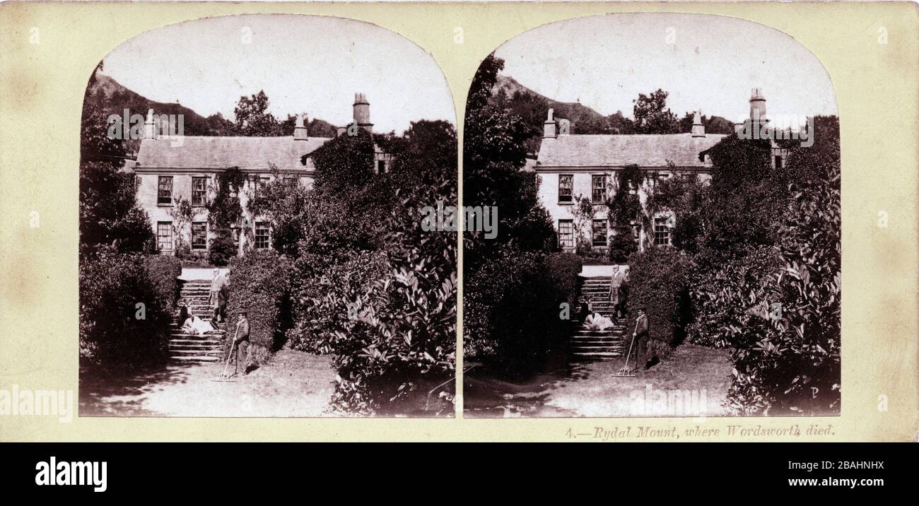 Rydal Mount. Where Wordsworth Died, by Alfred Pettitt, ca 1860 Stock ...