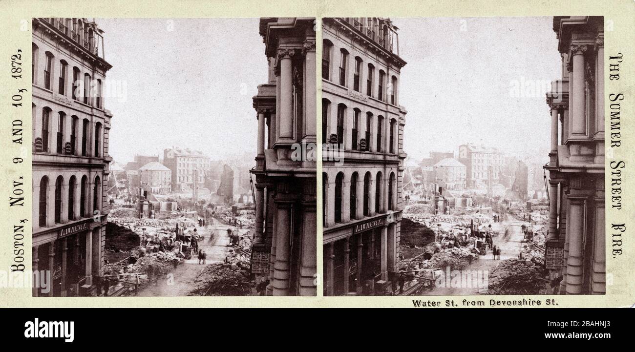 Ruins from Fire, Water St from Devonshire St, Boston, by Charles ...