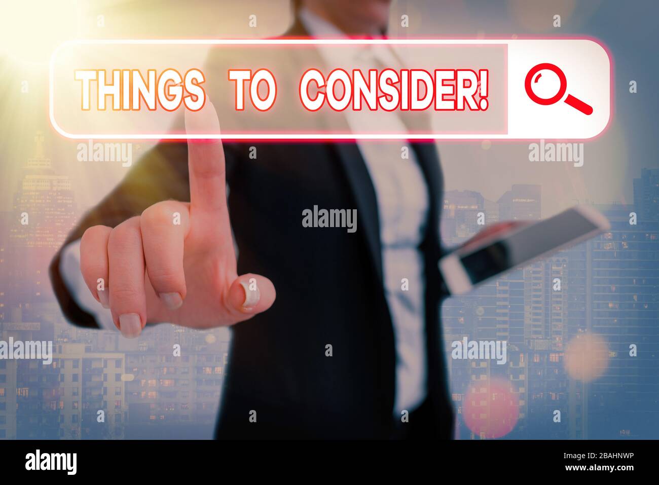 Writing note showing Things To Consider. Business concept for think ...