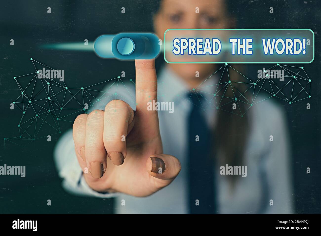 Writing note showing Spread The Word. Business concept for share the ...
