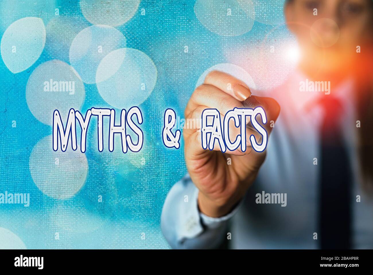 Word writing text Myths And Facts. Business photo showcasing usually ...
