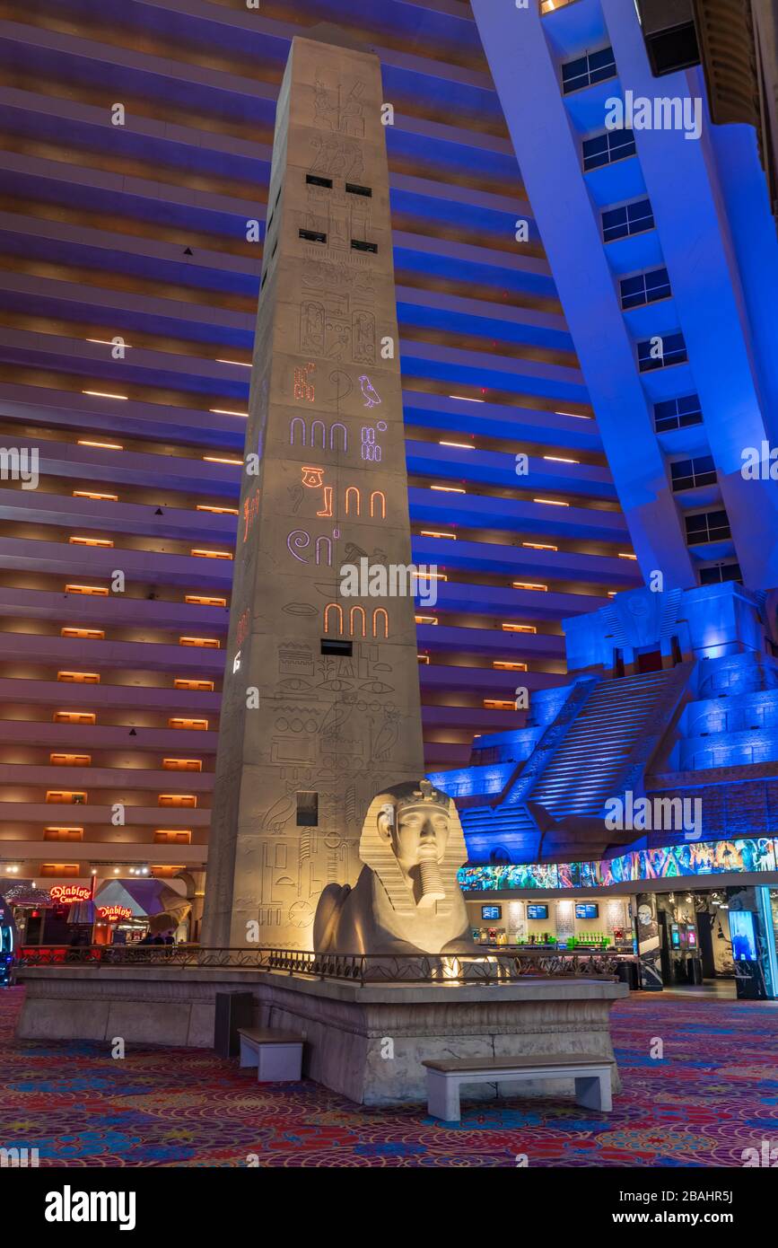 Interior of The Luxor Pyramid along The Strip in Las Vegas, Nevada, USA ...