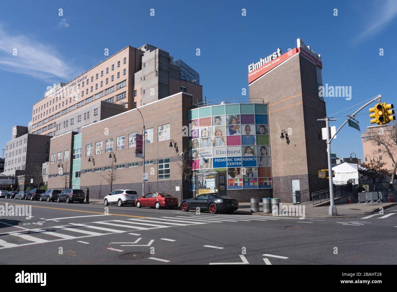 NEW YORK, NY - MARCH 26: General view of Elmhurst Hospital on March 26 ...