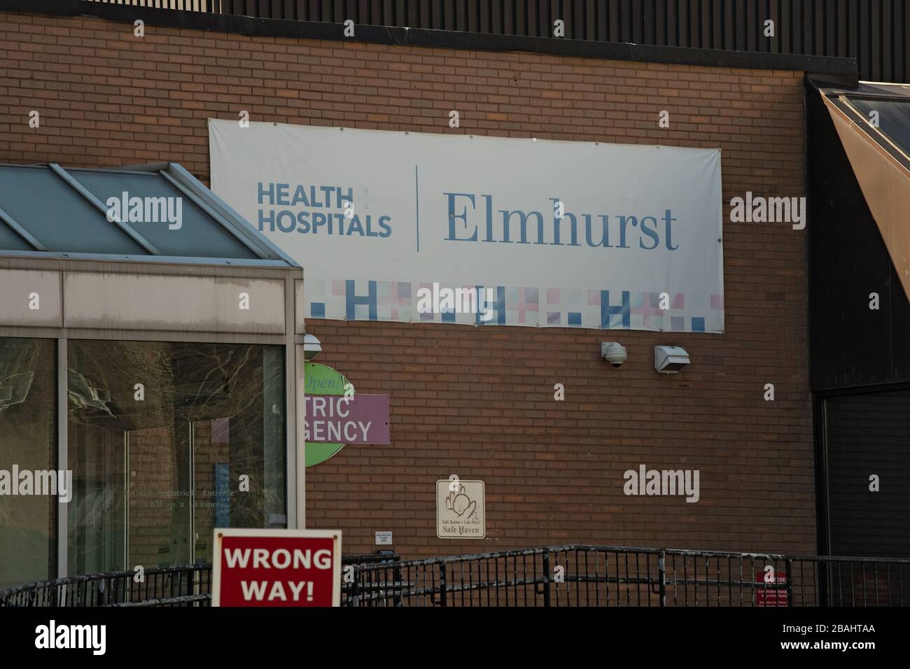 NEW YORK, NY - MARCH 26: General view of Elmhurst Hospital on March 26 ...