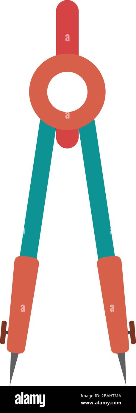 geometric compass tool home education vector illustration flat style ...