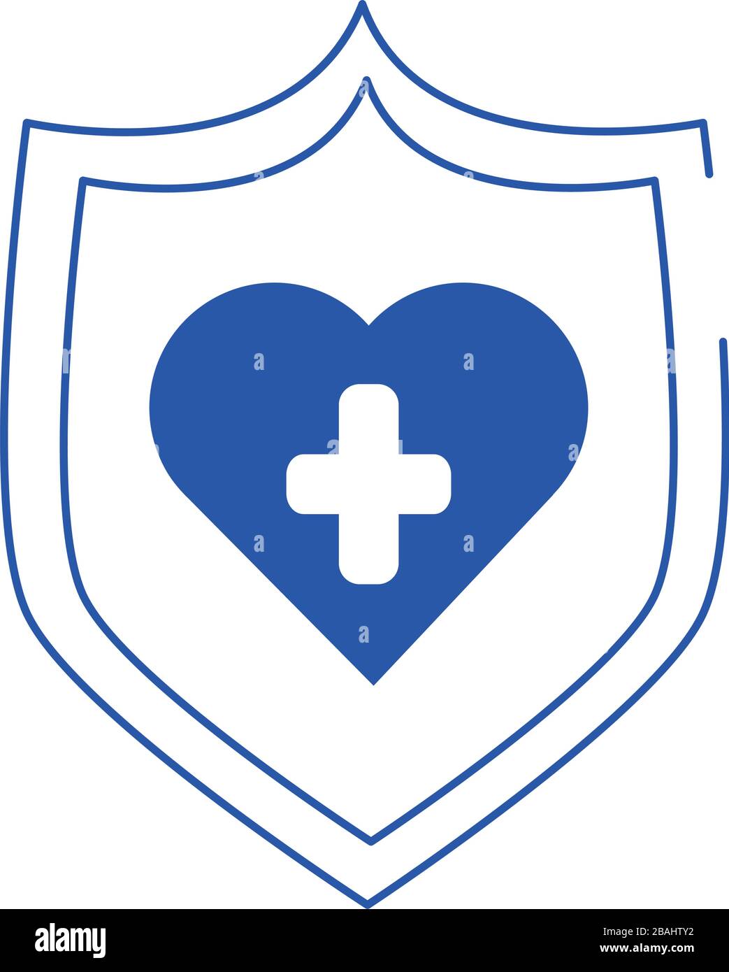 online doctor shield medical protection care blue line style icon ...