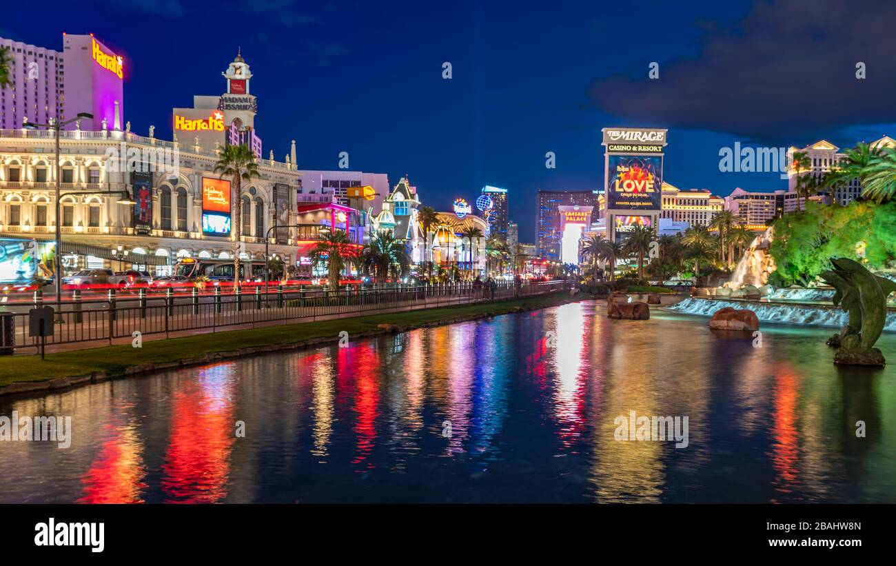 The Strip at night in Las Vegas, Nevada, USA Stock Photo - Alamy