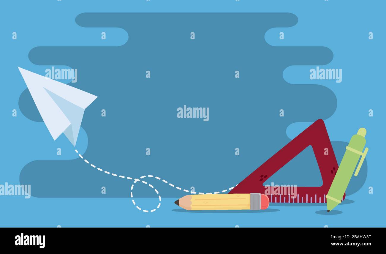 education online, triangle ruler pencil pen paper plane creativity ...