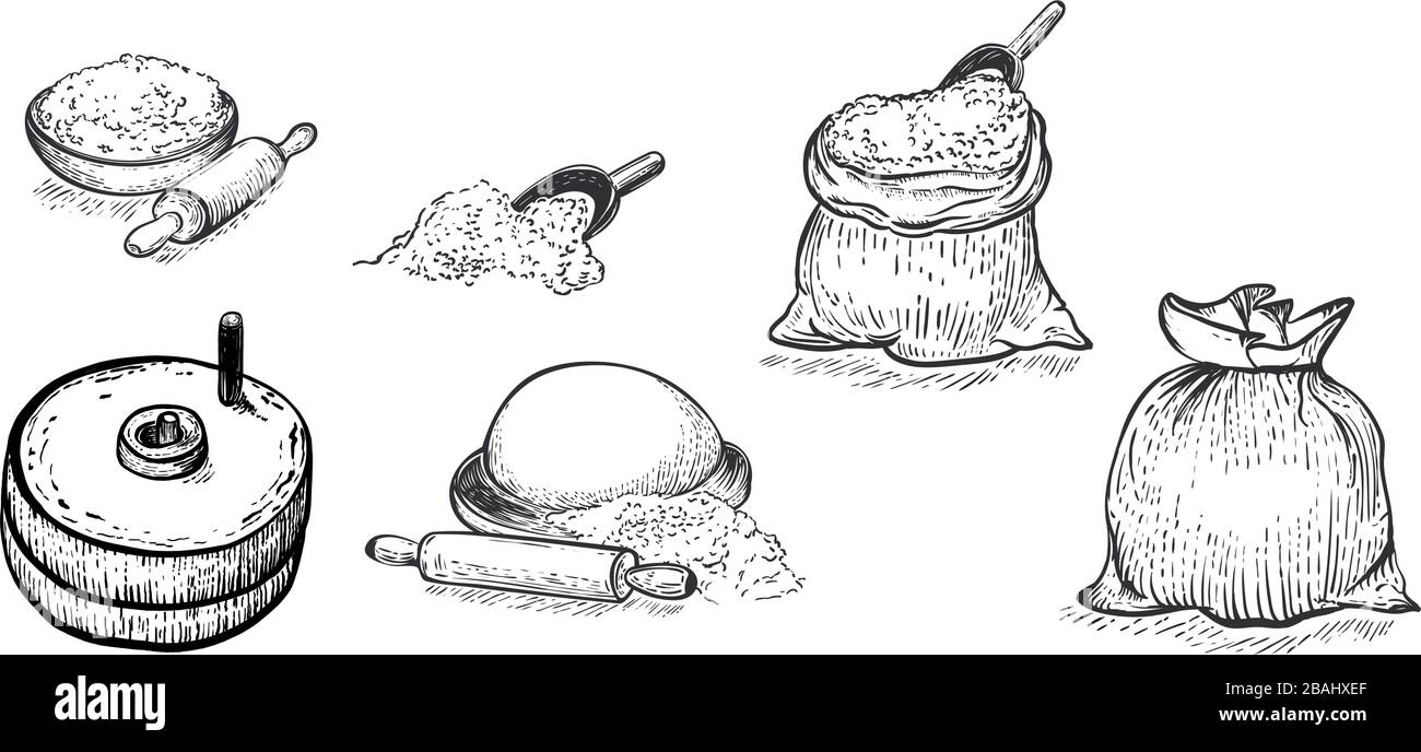 Big bag of flour Stock Vector Images - Alamy