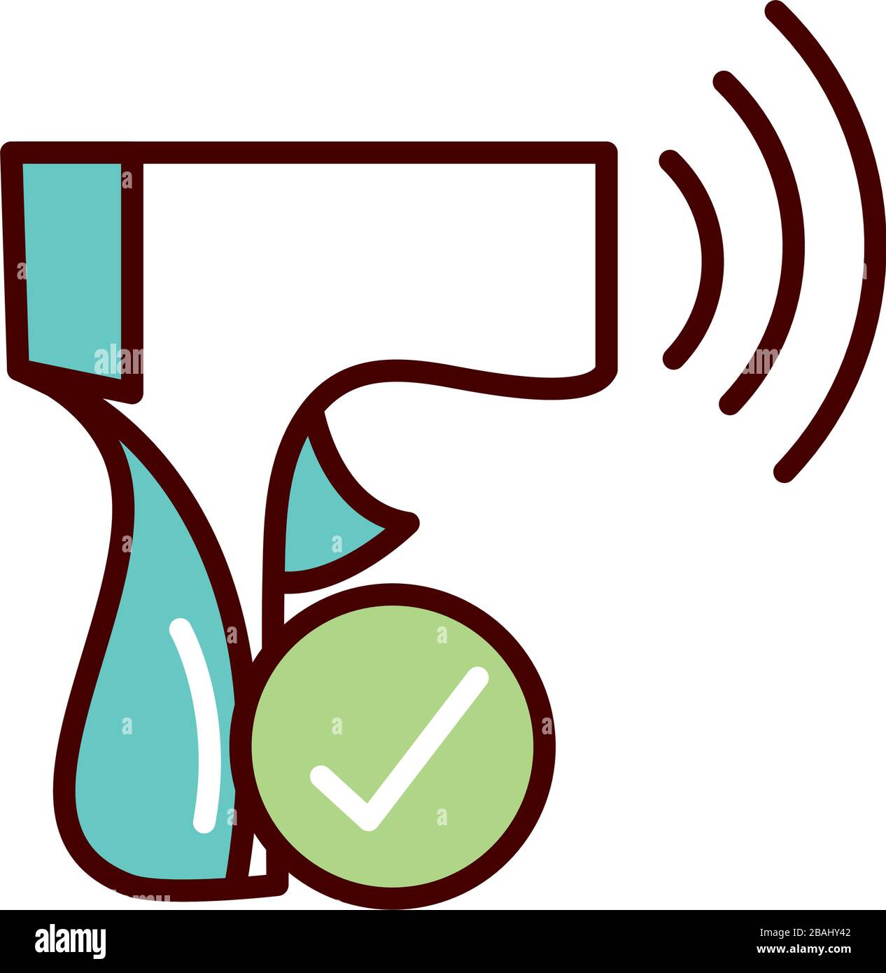 checking temperature prevent spread of covid19 vector illustration line ...