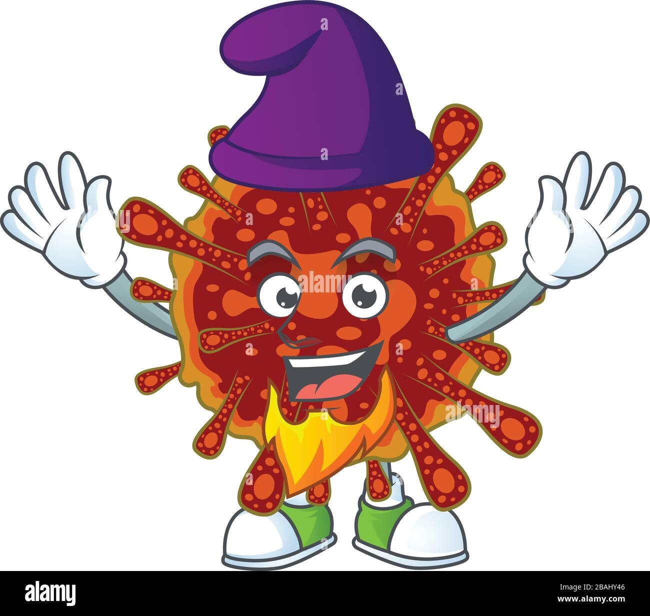 Cute cartoon design of deadly coronvirus performed as an Elf Stock ...