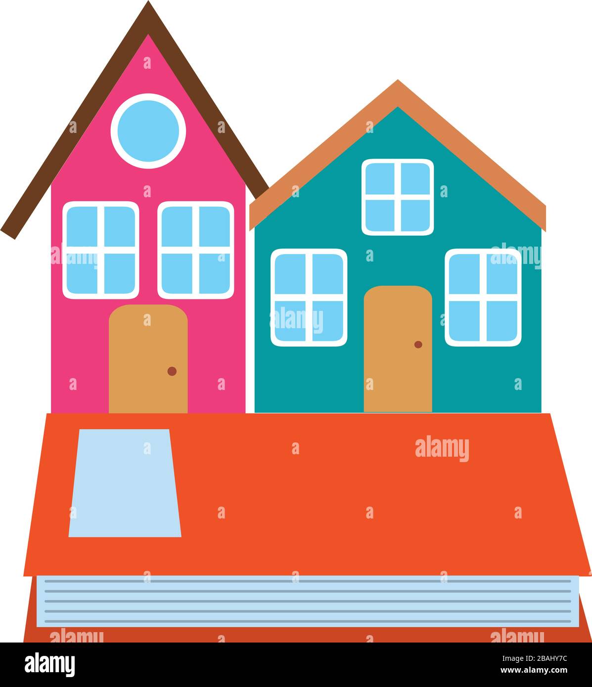 houses book learn read home education vector illustration flat style ...