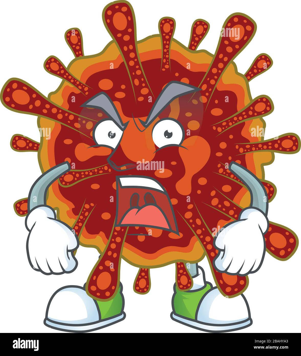 Deadly coronvirus mascot design concept showing angry face Stock Vector ...