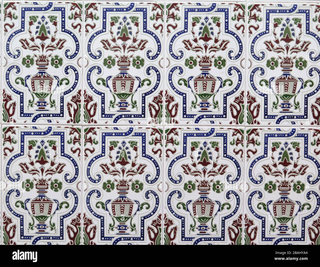 Closeup of Wall tiled with colorful ceramic tiles Stock Photo - Alamy