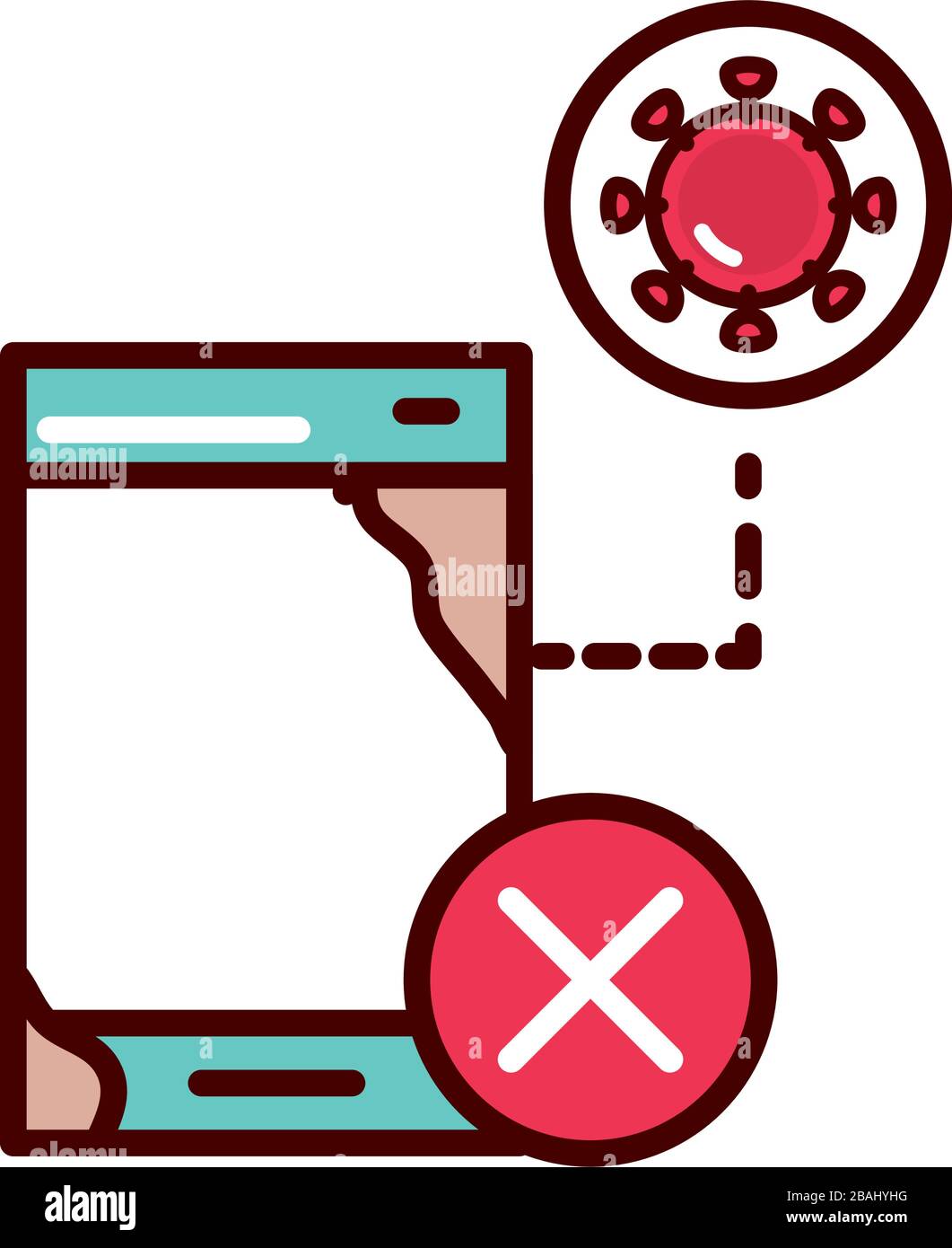 do not use phone without cleaning prevent spread of covid19 vector ...