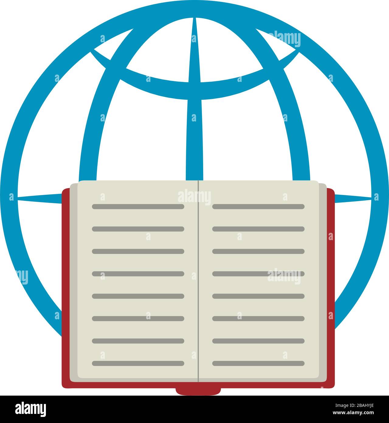 world book connection home education vector illustration flat style ...