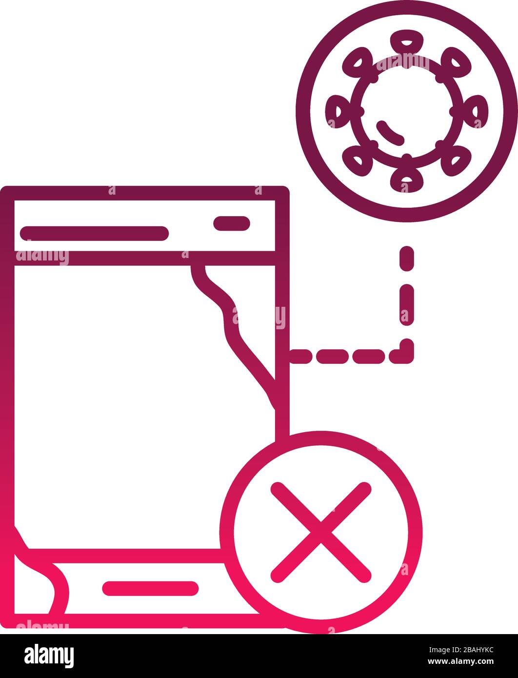 do not use phone without cleaning prevent spread of covid19 vector ...