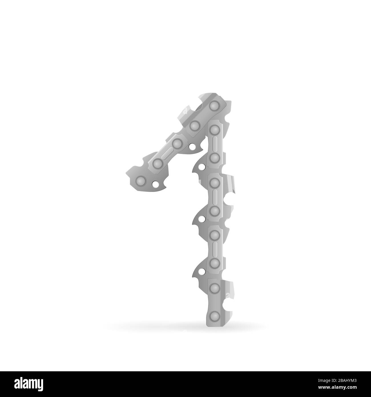 Chainsaw chain number one on a white background. Vector illustration ...