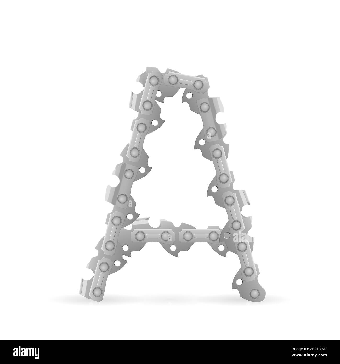 Chainsaw chain letter A on a white background. Vector illustration ...