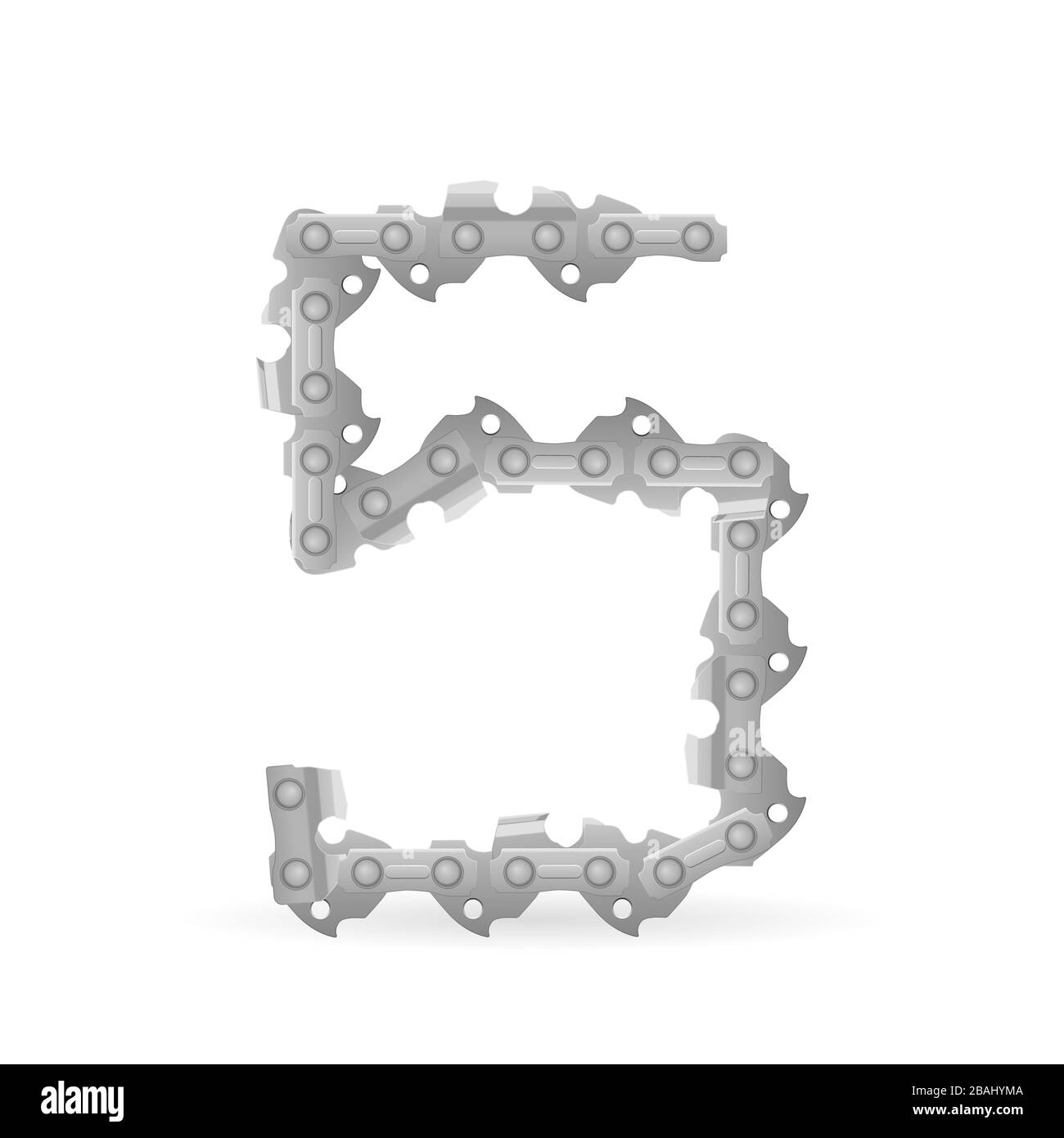 Chainsaw chain number five on a white background. Vector illustration ...