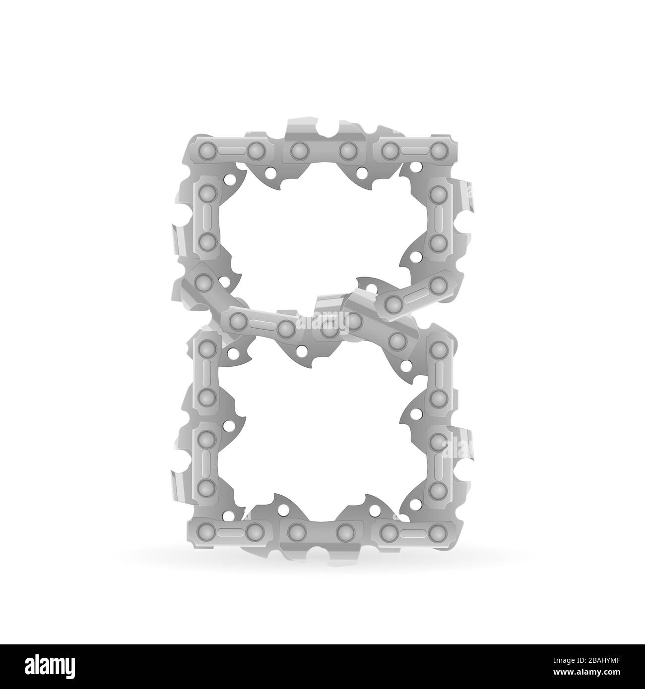 Chainsaw chain number eight on a white background. Vector illustration ...