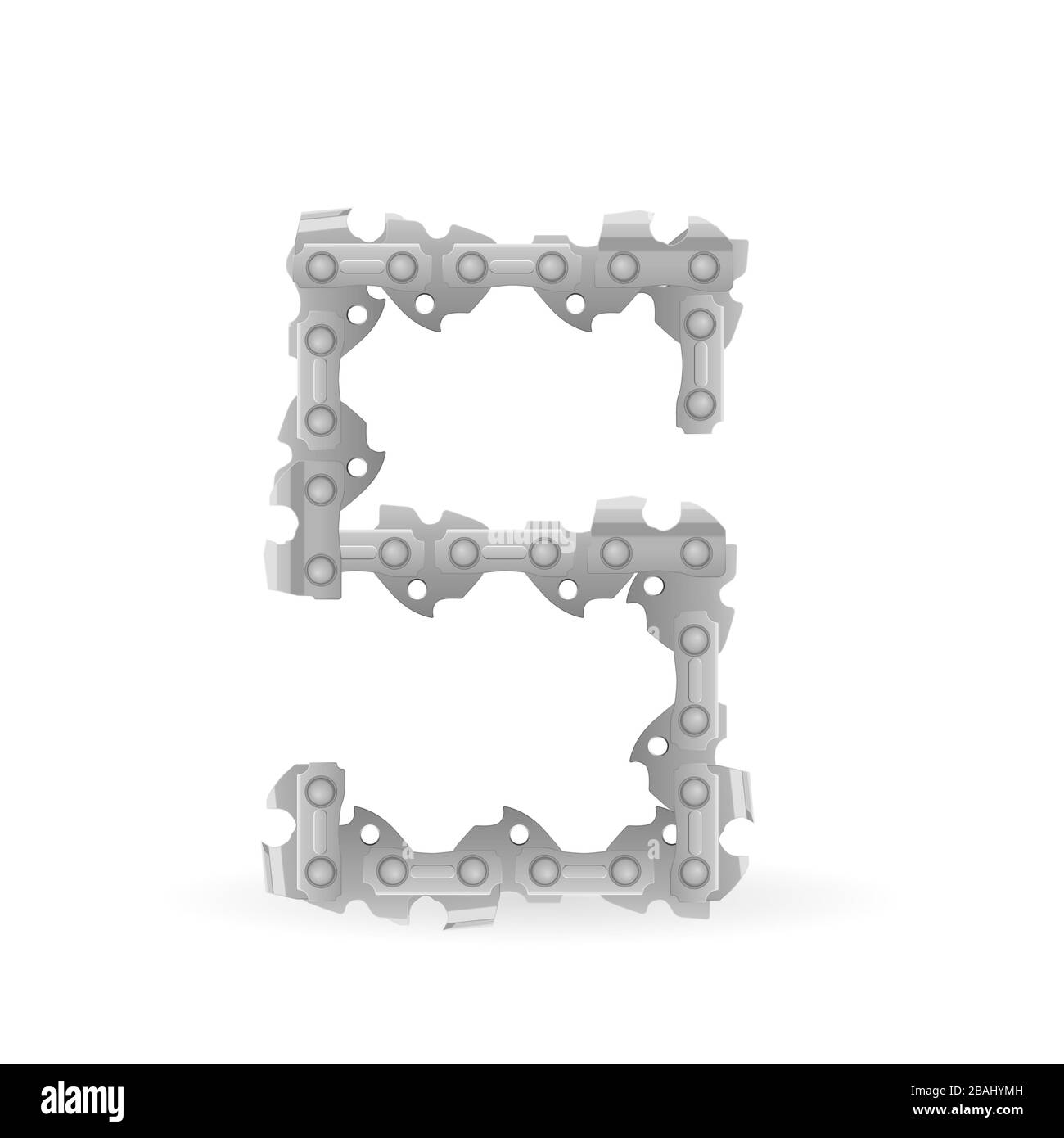 Chainsaw chain letter S on a white background. Vector illustration ...