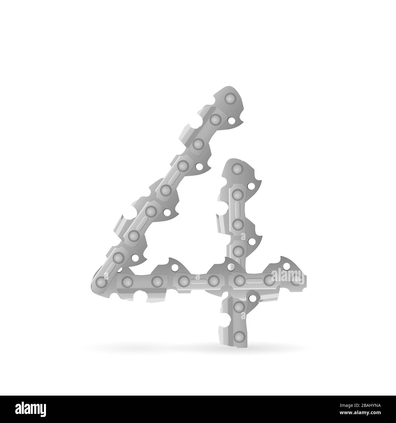 Chainsaw chain number four on a white background. Vector illustration ...