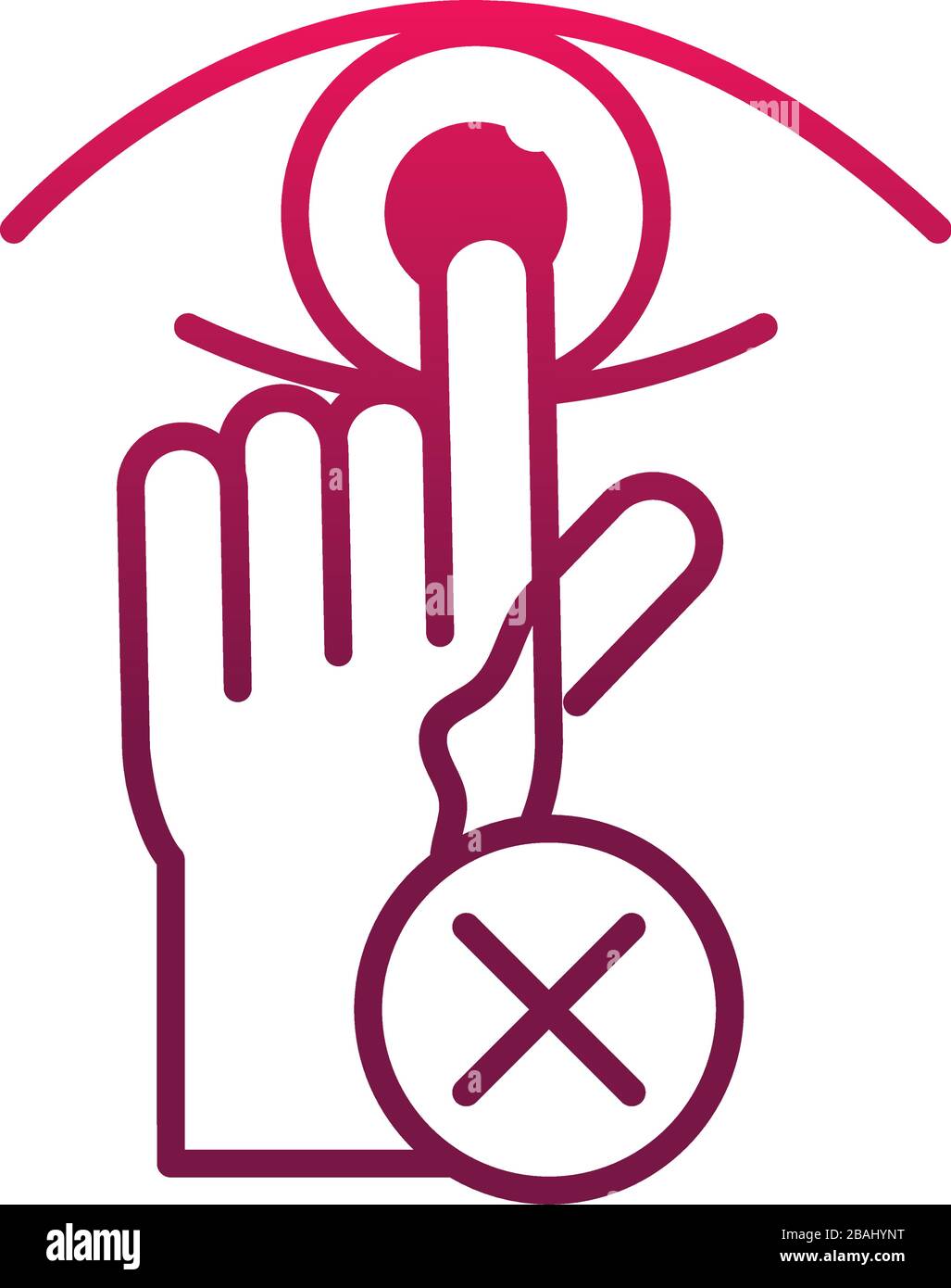 avoid touch eye prevent spread of covid19 vector illustration gradient ...