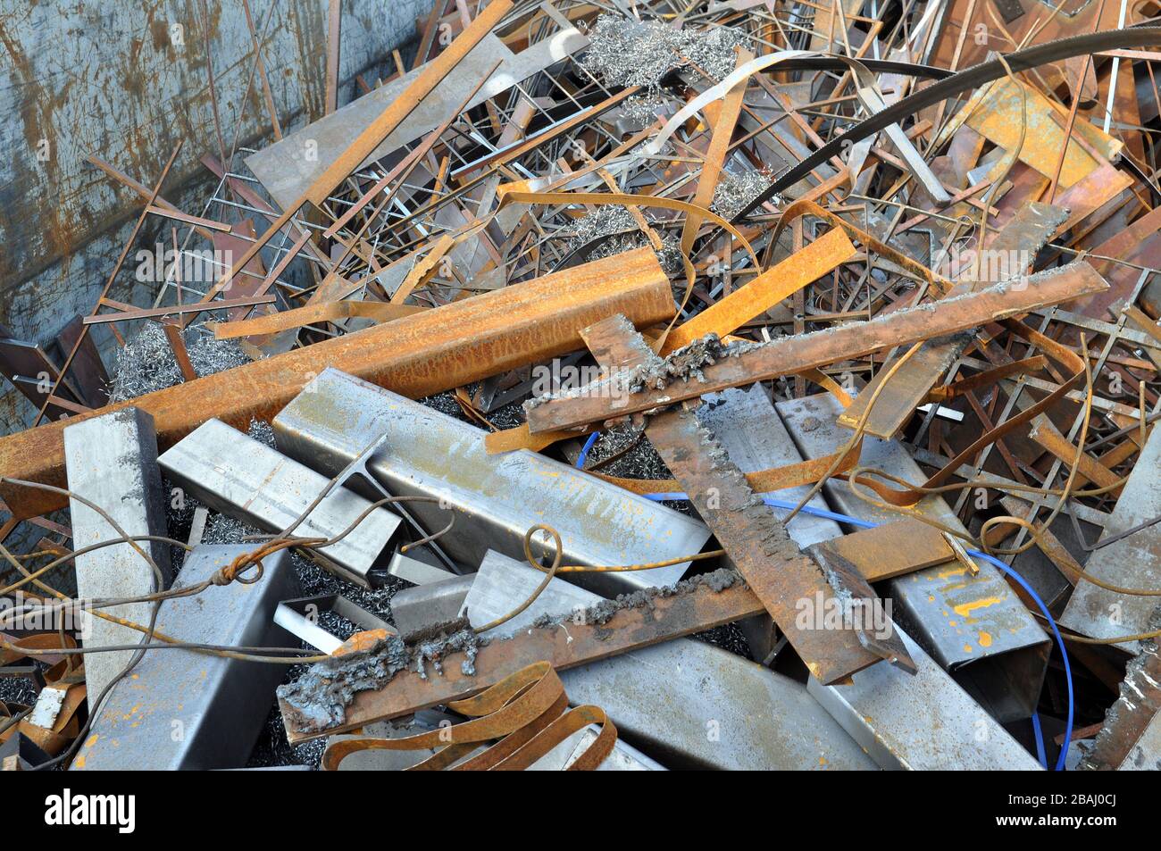 Scrap metal collection at a metal processing plant. Secondary material ...