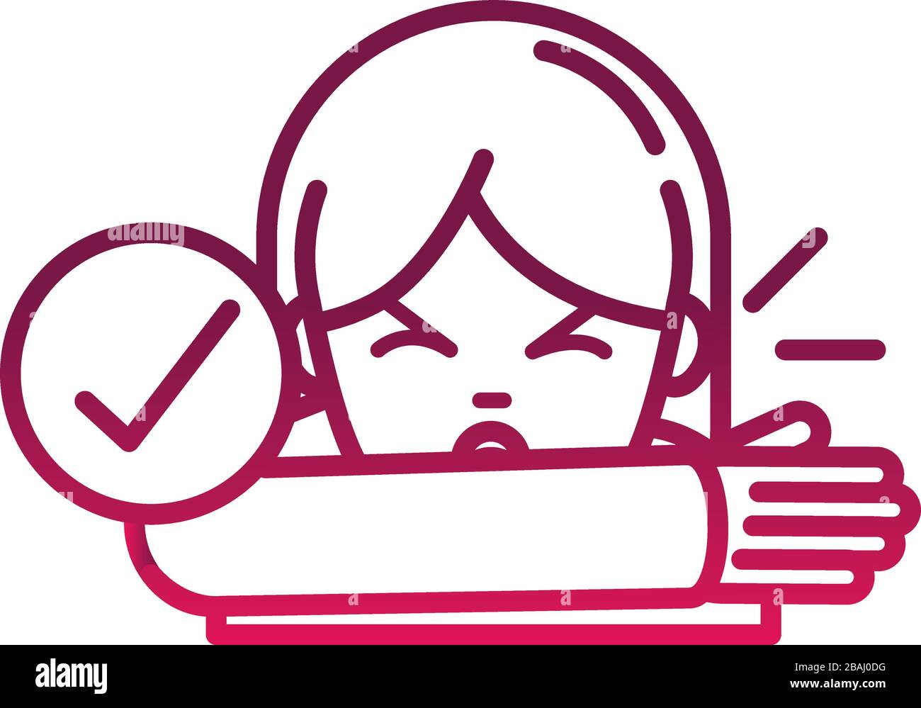 covering mouth and nose with arm prevent spread of covid19 vector ...