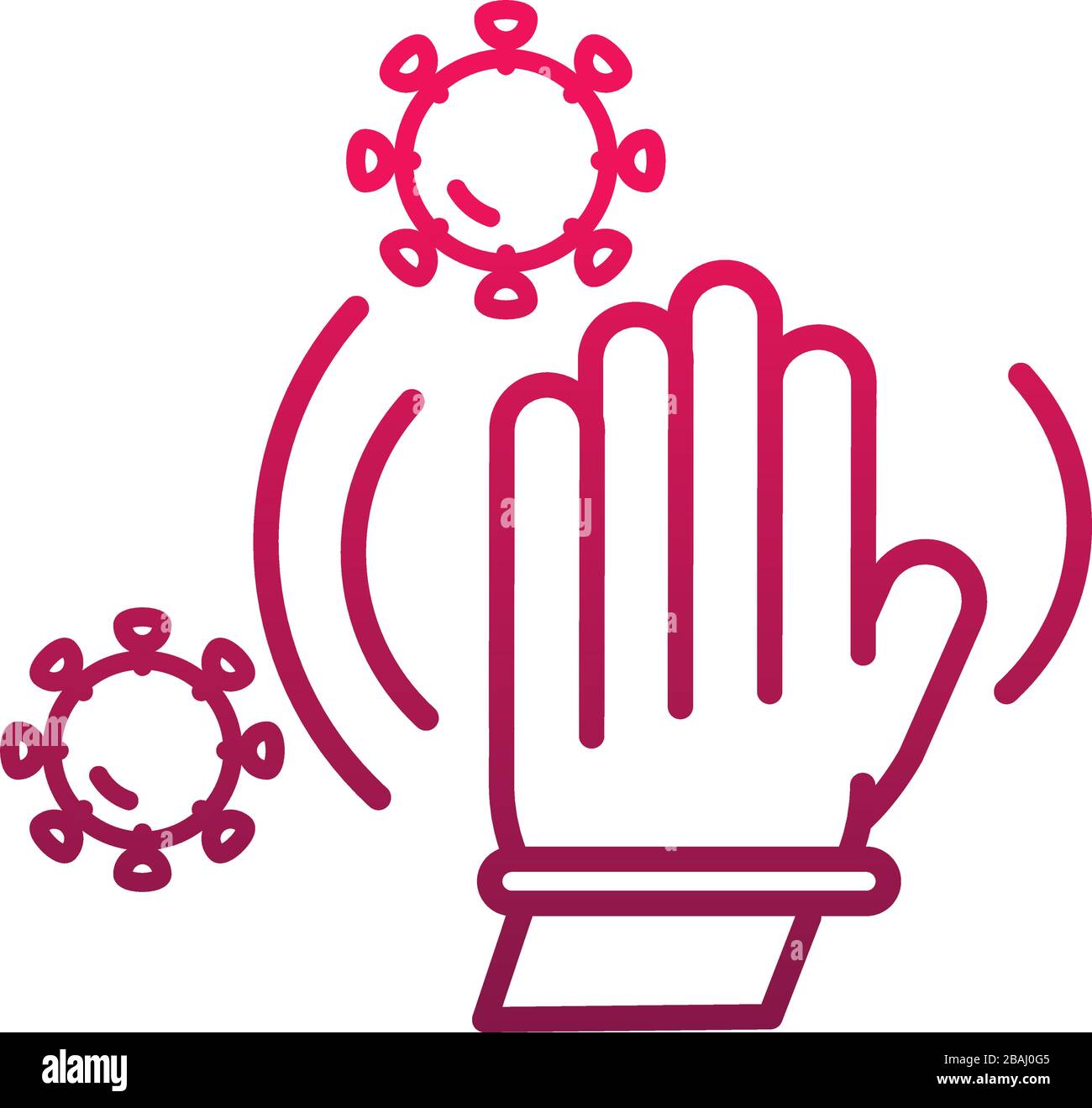 wearing protective glove prevent spread of covid19 vector illustration ...