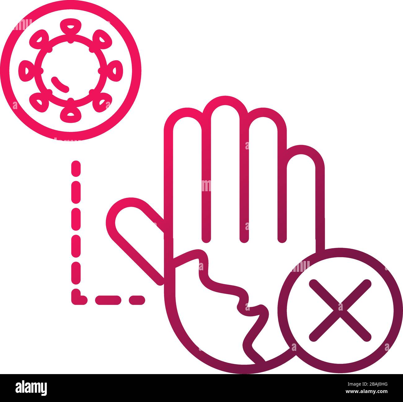 dont touch hand infected prevent spread of covid19 vector illustration ...