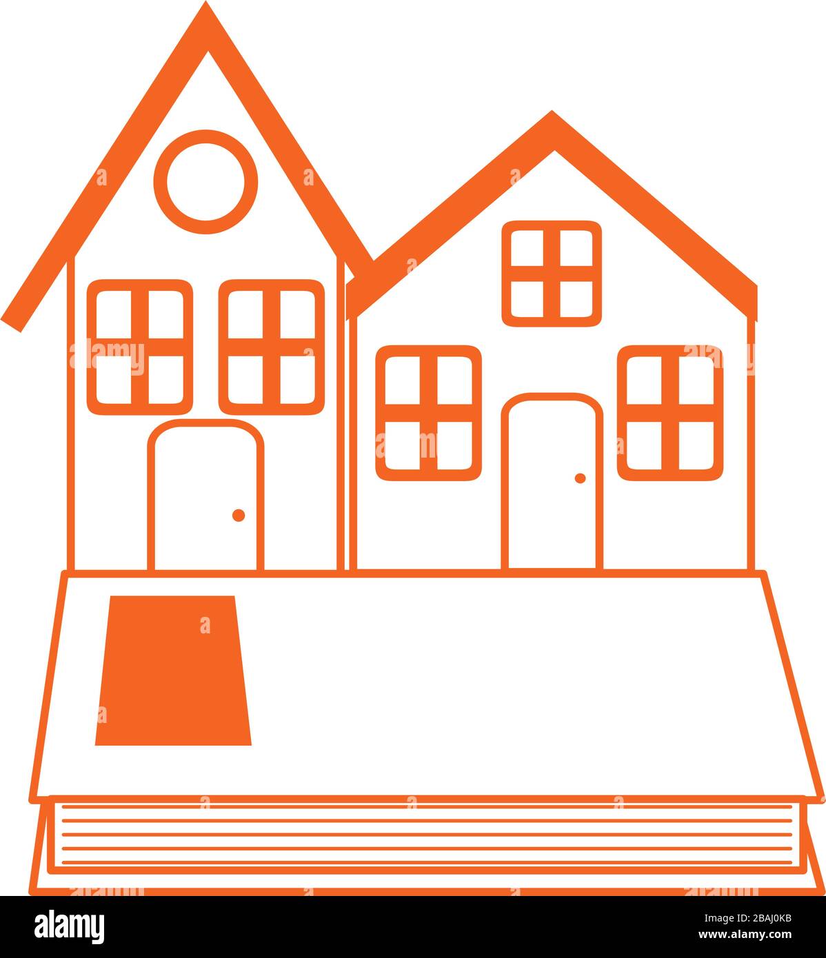 houses book learn read home education vector illustration line color ...