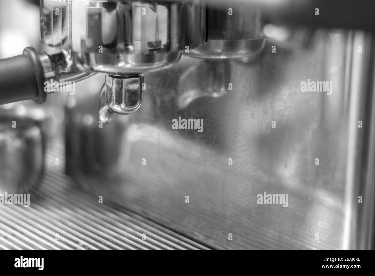 Isolated close up of an industrial professional coffee machine Stock ...