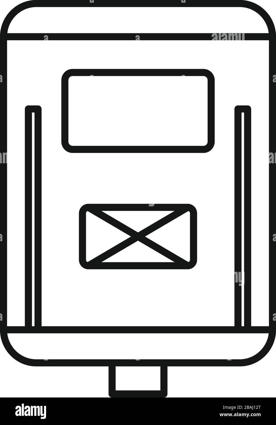 Mailbox icon. Outline mailbox vector icon for web design isolated on ...