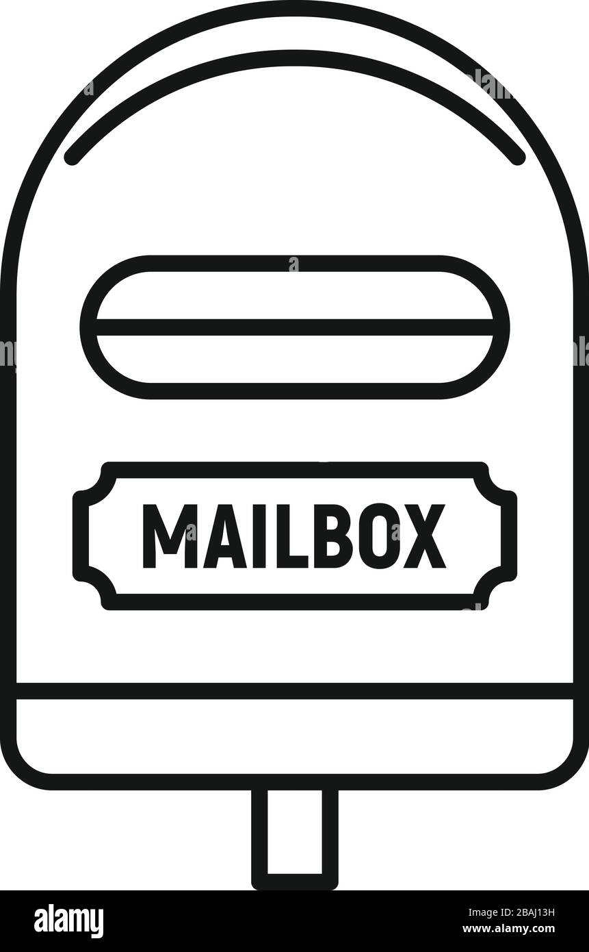 Metal mailbox icon. Outline metal mailbox vector icon for web design ...