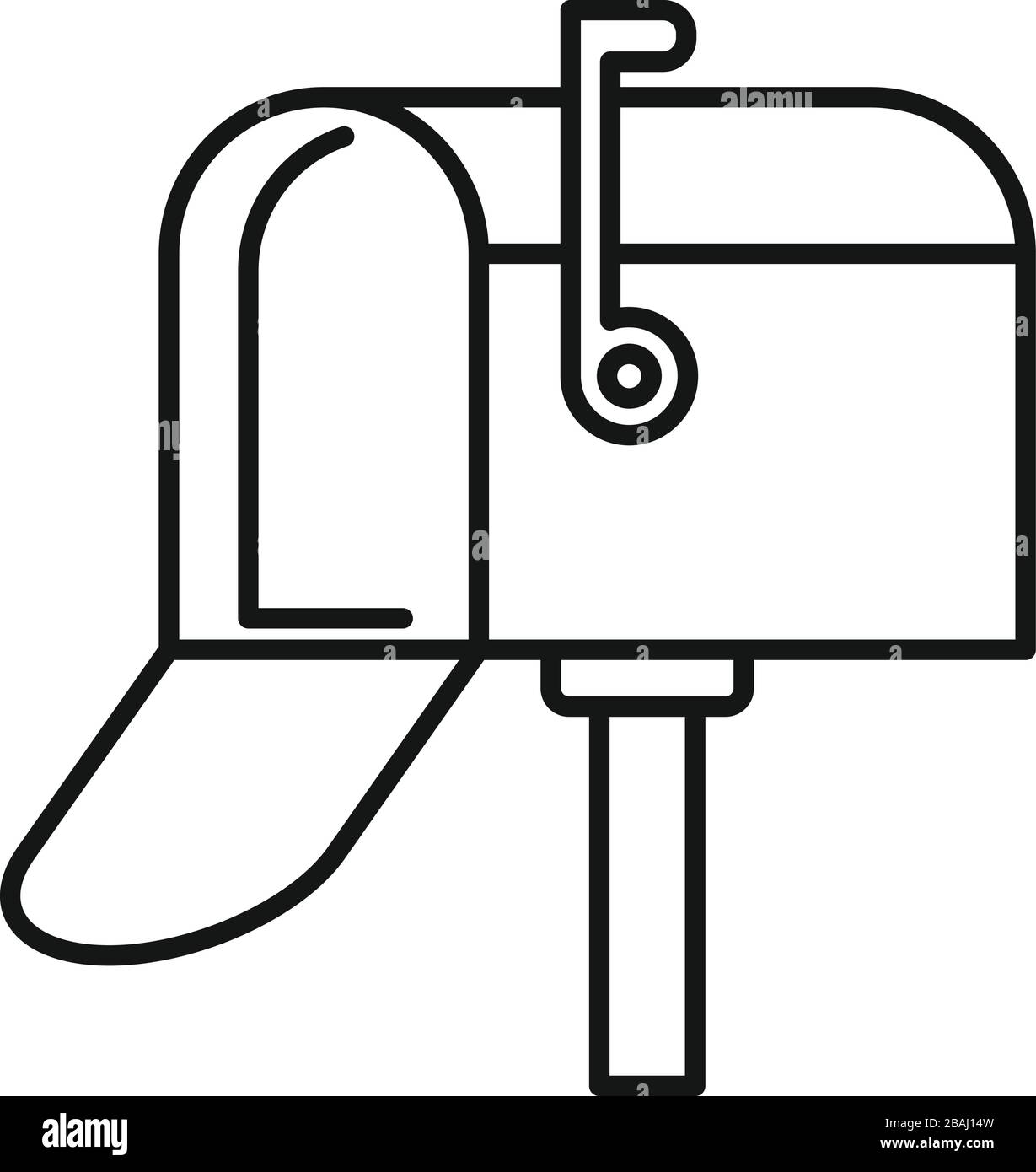 Open home mailbox icon. Outline open home mailbox vector icon for web ...